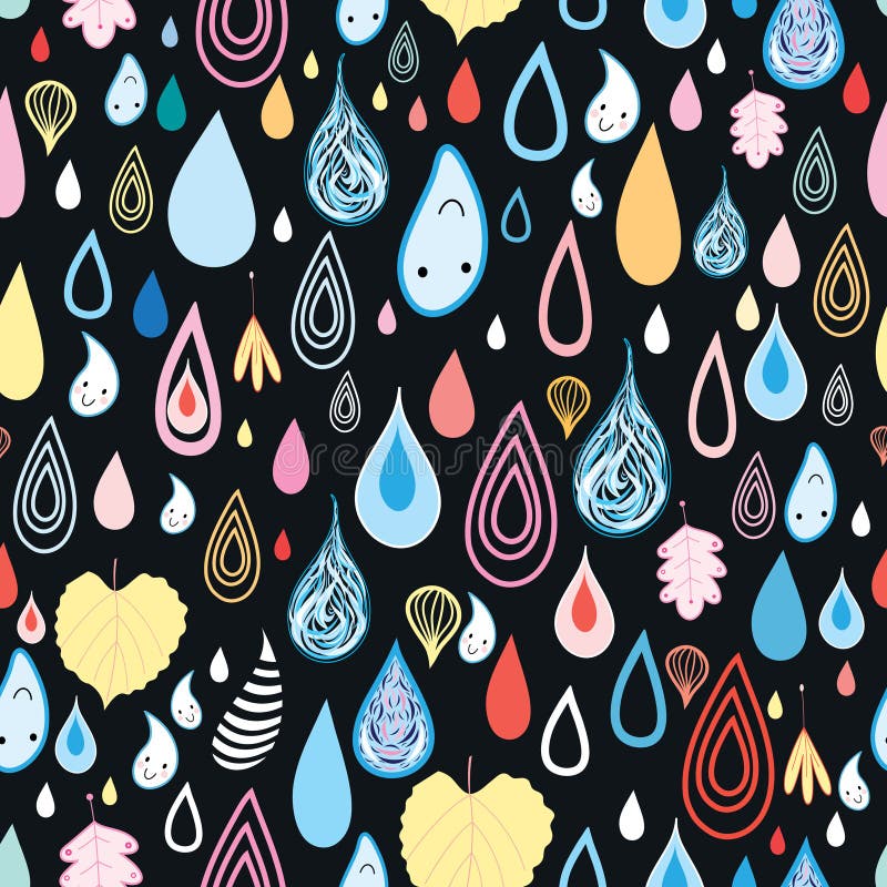 Pattern colorful raindrops stock vector. Illustration of space - 41991684