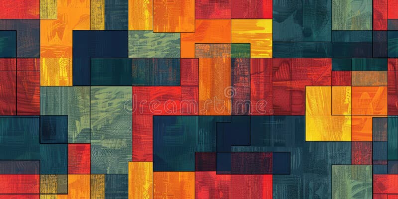 Pattern with Colorful Rectangles and Thin Lines on a Dark Background ...