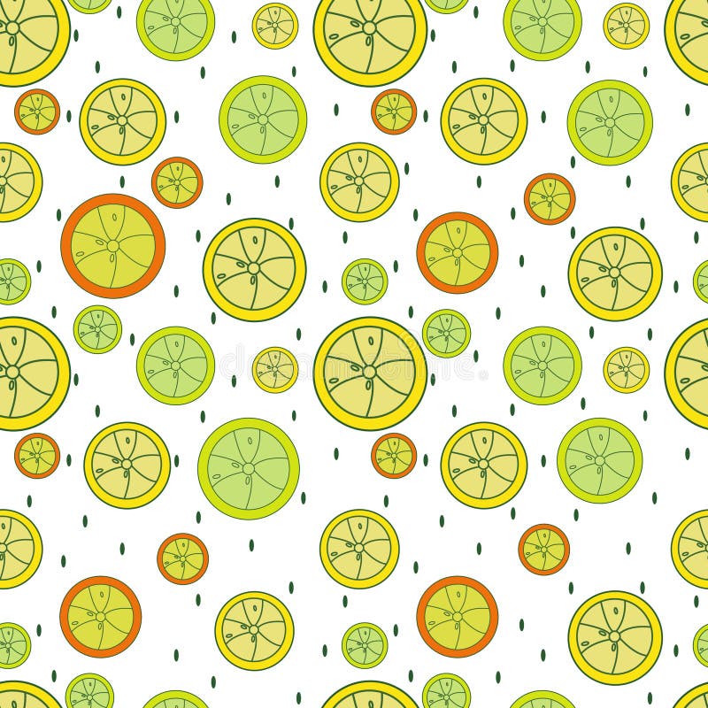 A Pattern of Colorful Slices of Lemon. Stock Vector - Illustration of ...