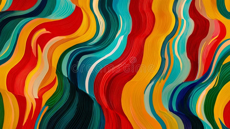 Pattern of Colorful, Thick Stripes Arranged in Flowing Waves, Bold and ...