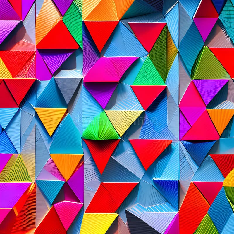 A Pattern of Colorful Triangles in a Gradient Effect4, Generative AI ...