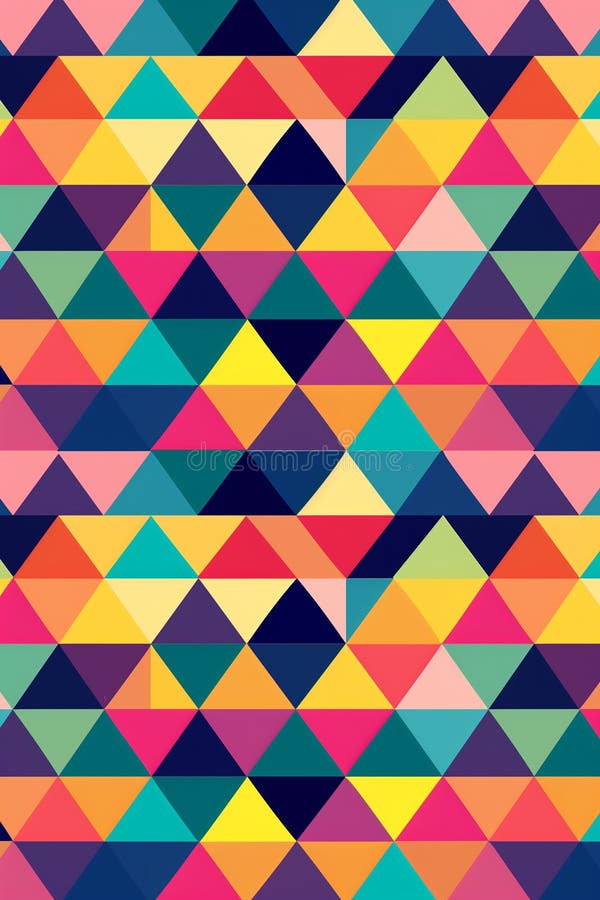 Pattern of Colorful Triangles in Motion - Vibrant Design Stock Image ...
