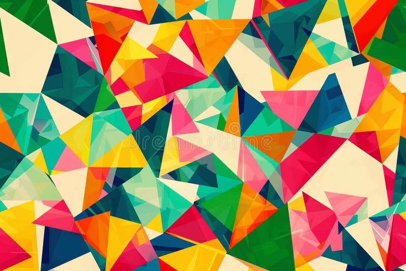 Pattern of Colorful Triangles in Motion - Vibrant Design Stock Image ...