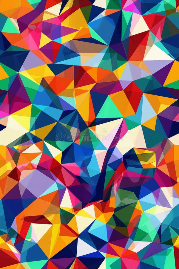 Pattern of Colorful Triangles in Motion - Vibrant Design Stock Photo ...