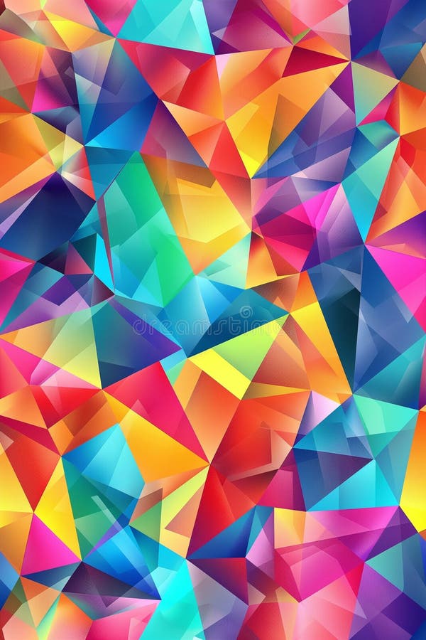 Pattern of Colorful Triangles in Motion - Vibrant Design Stock Image ...