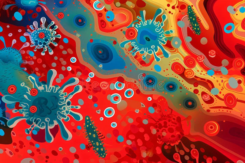 Pattern of Colorful Various Types of Bacteria, Microbe, Pathogen Cells ...