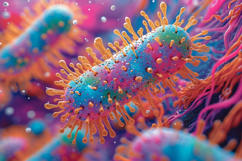 Pattern of Colorful Various Types of Bacteria, Microbe, Pathogen Cells ...