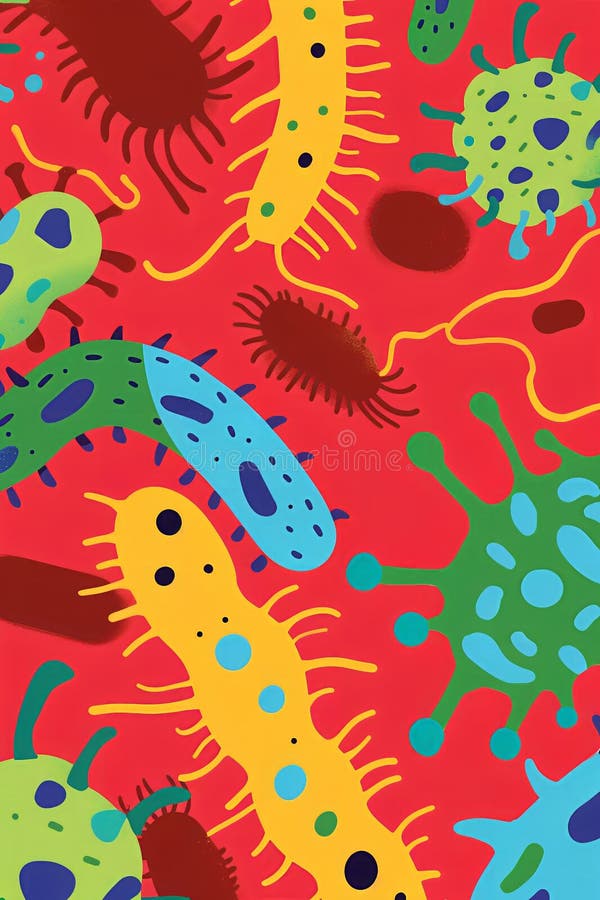Pattern of Colorful Various Types of Bacteria, Microbe, Pathogen Cells ...