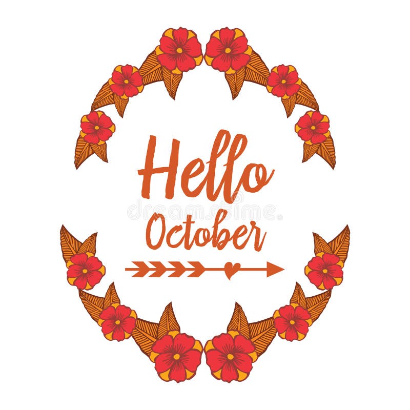 Pattern of Colorful Wreath Frame for Decorative Lettering of Hello ...