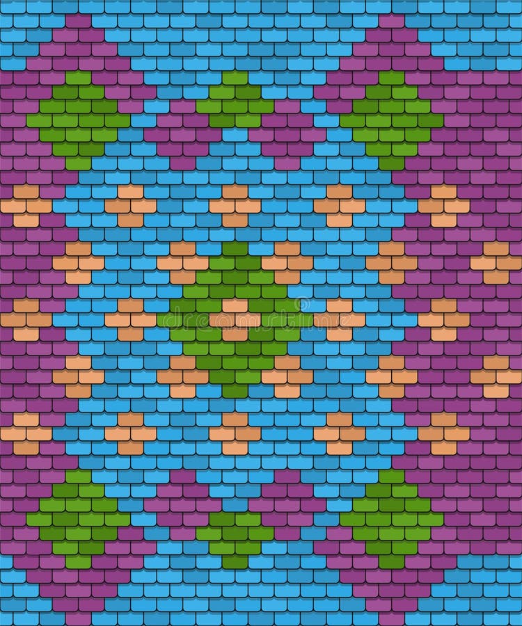 Pattern Colour Bricks in Modern Style. Blue Pattern Colour Bricks in ...