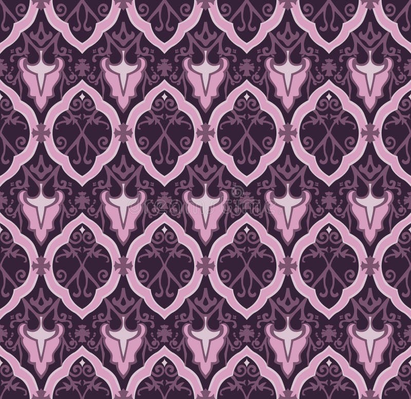 Violet Royal Pattern. Seamless Vector Background Stock Illustration ...