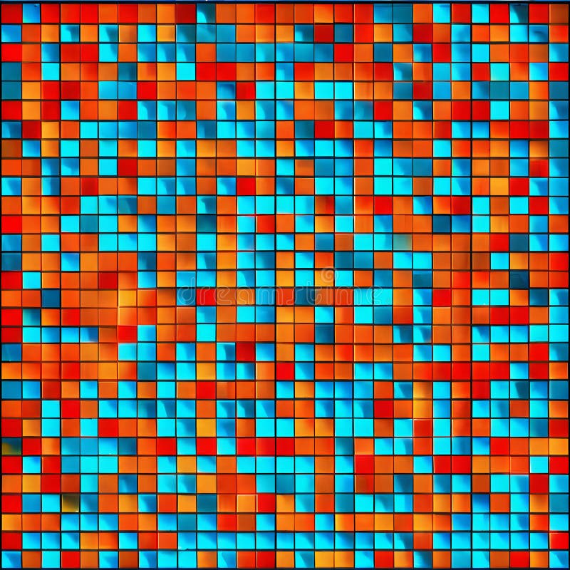A Pattern Composed of Squares in a Pixelated Style. Stock Illustration ...