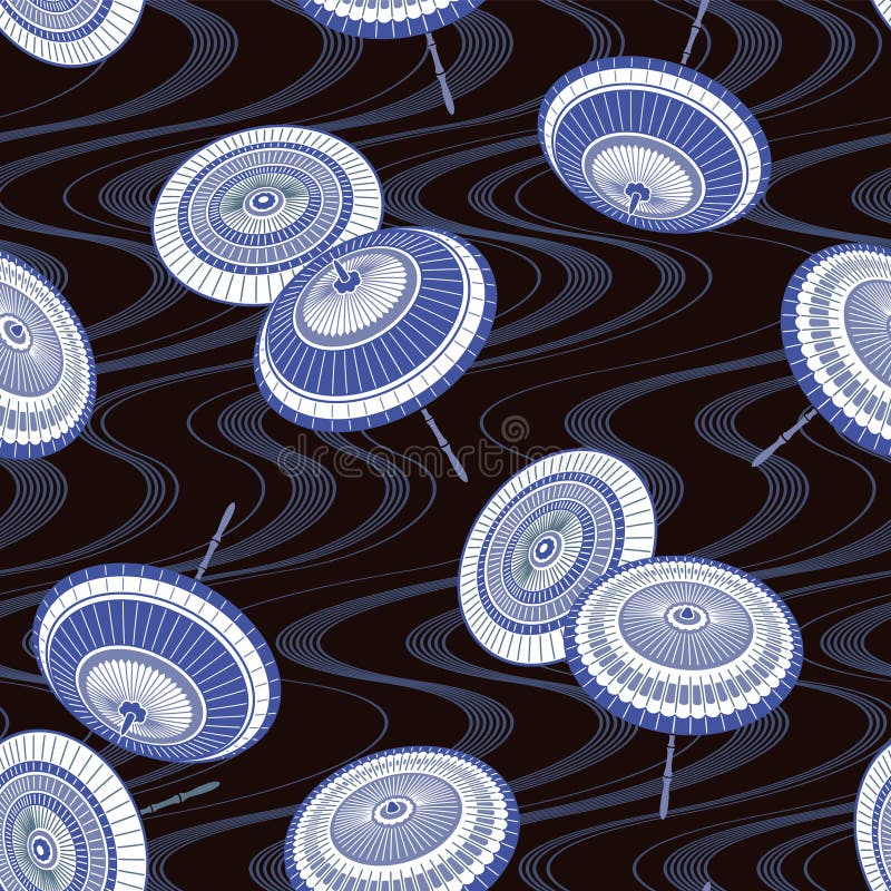 Japanese Traditional Umbrella Seamless Pattern, Stock Illustration ...