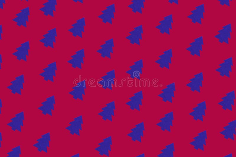 Pattern Composition of Blue Christmas Trees on Color Background Stock ...