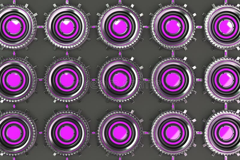 Pattern of Concentric Metal Shapes with Violet Elements Stock ...