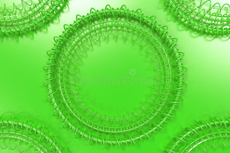 Pattern of Concentric Shapes Made of Rings and Spirals on Green Stock ...
