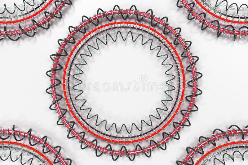 Pattern of Concentric Shapes Made of Rings and Spirals on White Stock ...