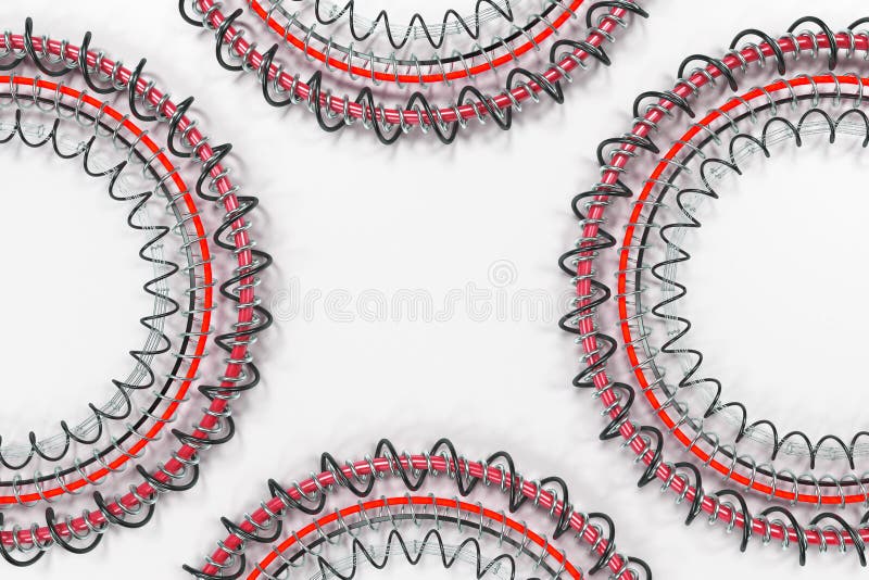 Pattern of Concentric Shapes Made of Rings and Spirals on White Stock ...