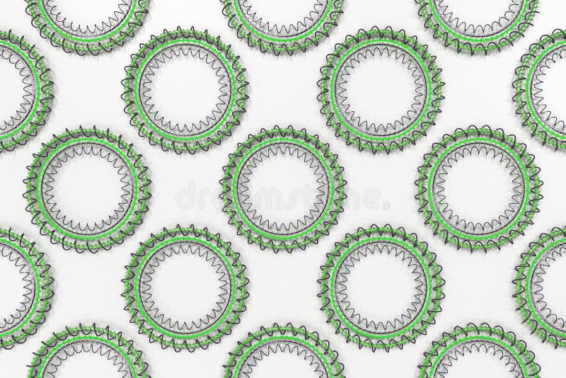Pattern of Concentric Shapes Made of Rings and Spirals on White Stock ...