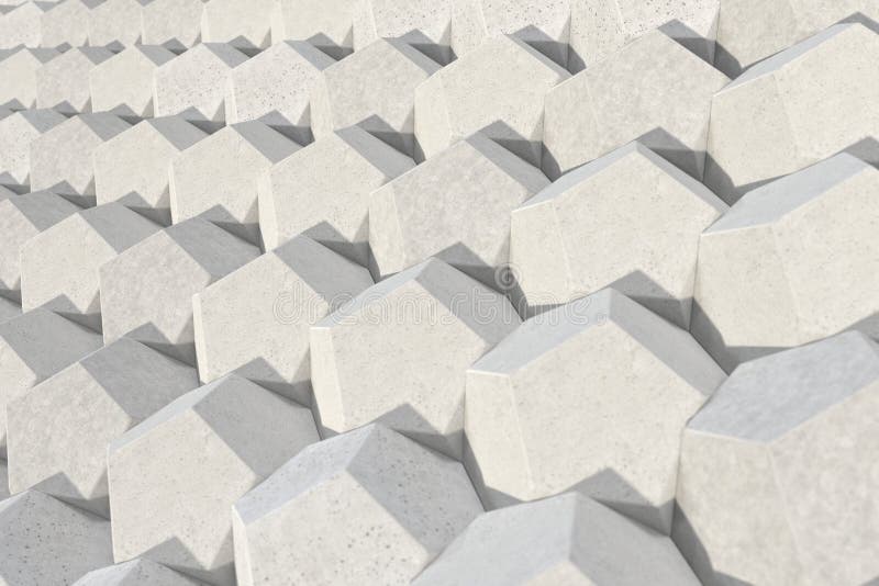 Pattern of Concrete Hexagonal Elements Stock Illustration ...
