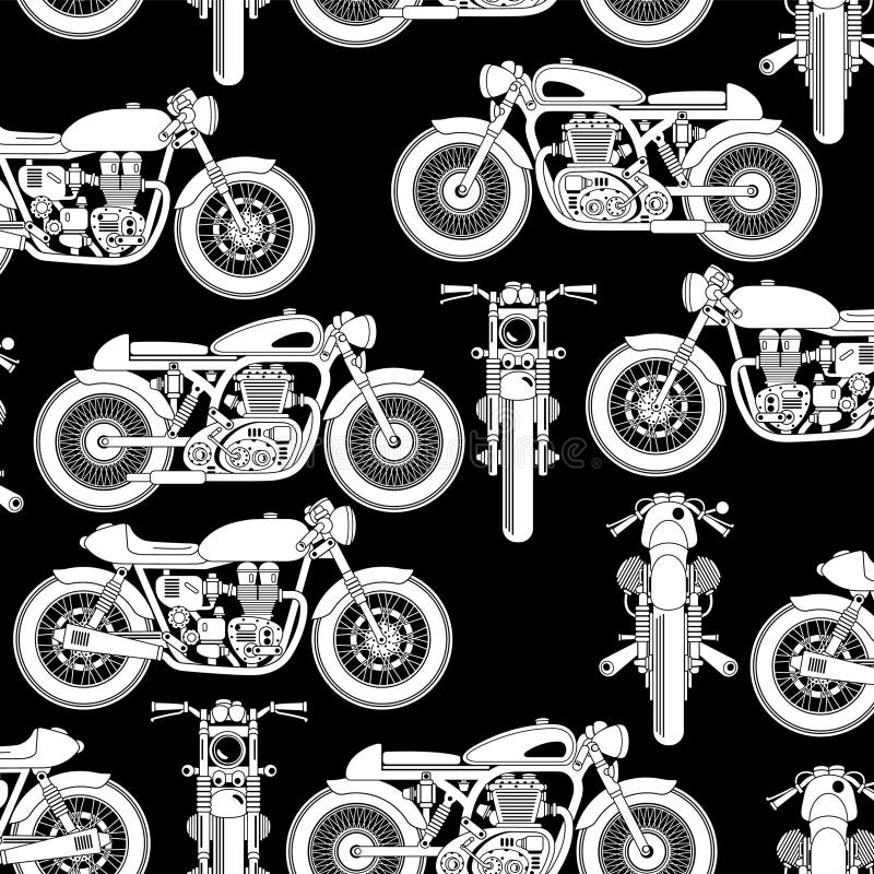 A Pattern Consisting of a Simple Motorcycle, Stock Illustration ...