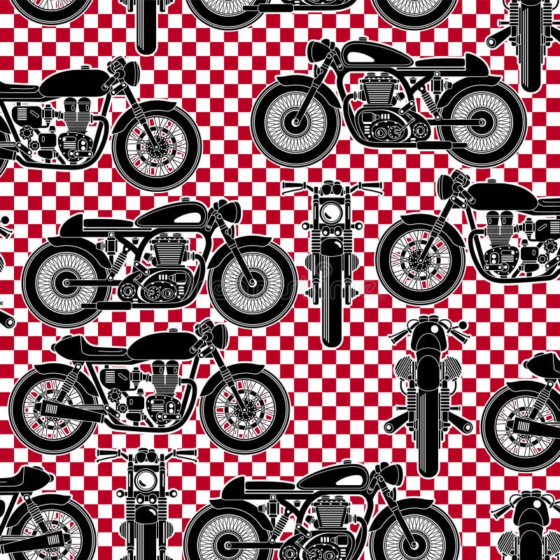 A Pattern Consisting of a Simple Motorcycle, Stock Vector ...