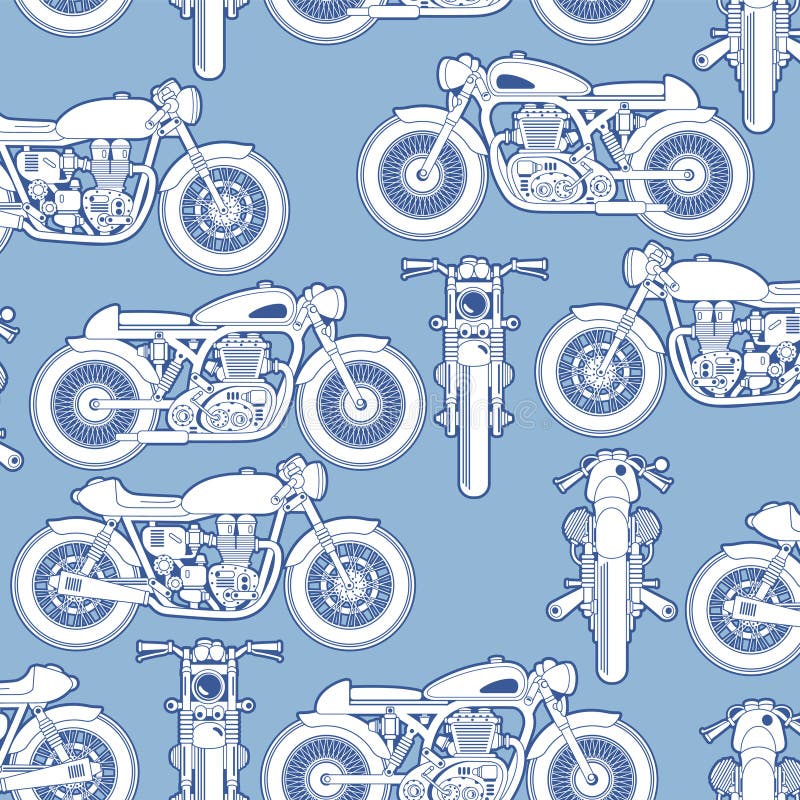 A Pattern Consisting of a Simple Motorcycle, Stock Illustration ...