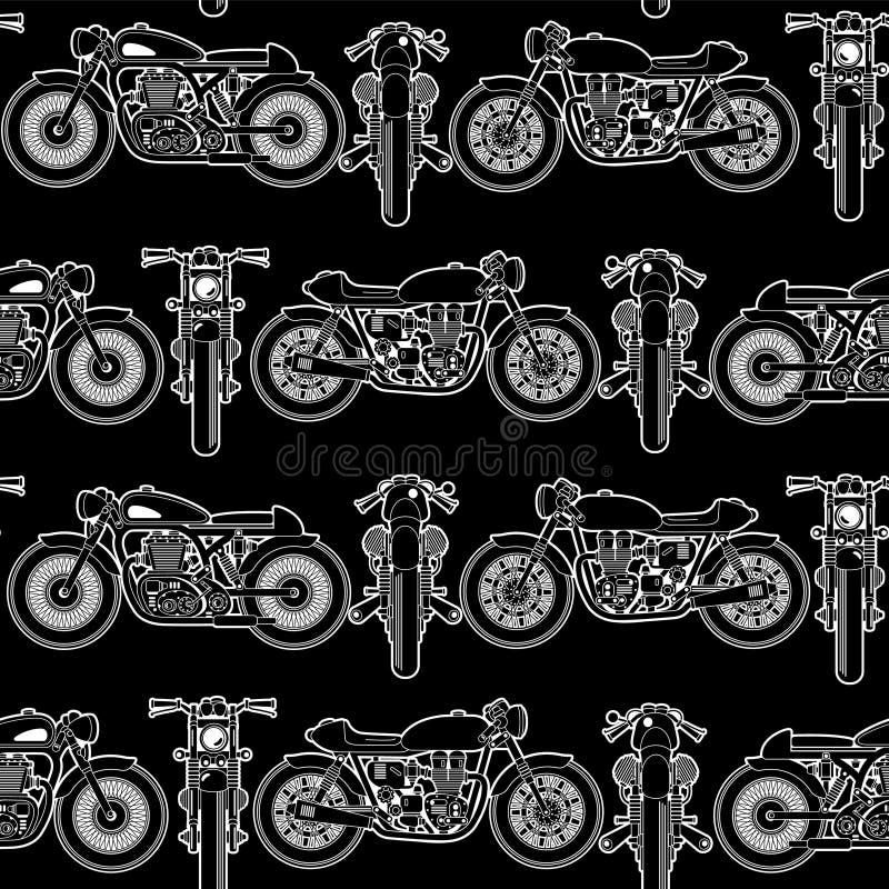 A Pattern Consisting of a Simple Motorcycle, Stock Vector ...
