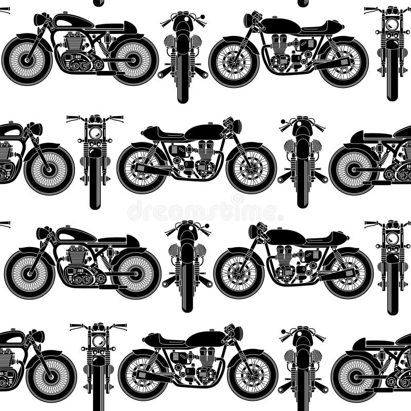 A Pattern Consisting of a Simple Motorcycle, Stock Vector ...
