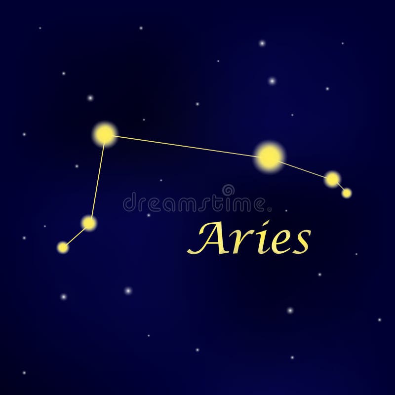 Pattern with Constellation Aries. Abstract Print with Stars Stock ...