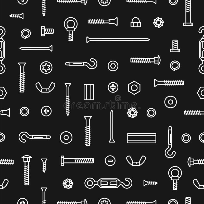 Pattern Construction Hardware, Screws, Bolts, Nuts and Rivets. Seamless ...