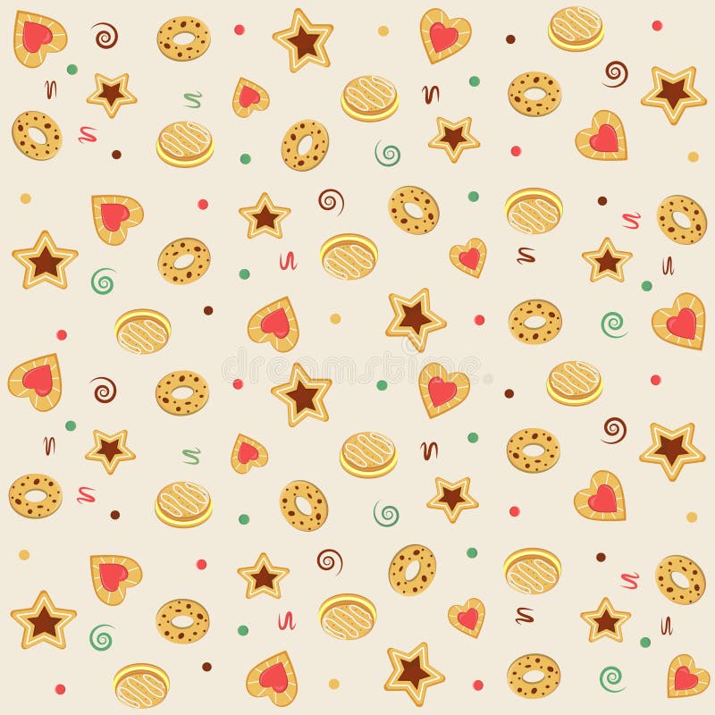 Pattern from the Cookie Set Stock Vector - Illustration of bakery ...