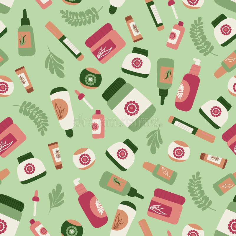 Pattern in with Cosmetics Packaging Stock Vector - Illustration of ...