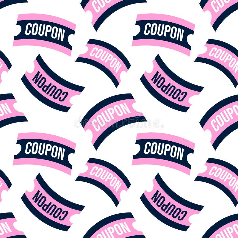 Pattern of Coupons on White Background. Vector Seamless Pattern in ...