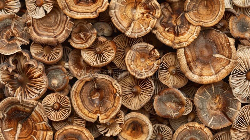 A Pattern Created from Mushroom Caps with Geometric Shapes and Lines ...