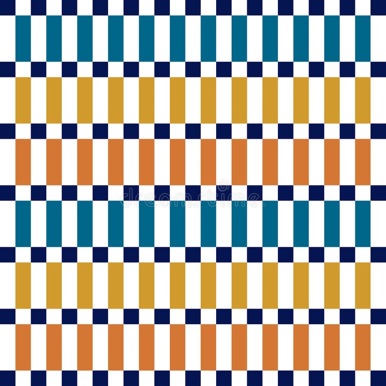Pattern Created from Navy Blue Squares, and Teal Blue, Gold and Copper ...