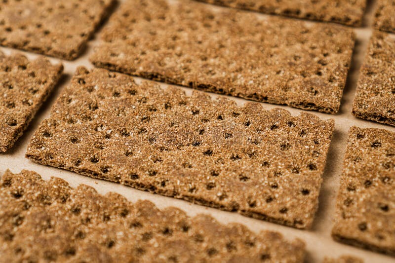 Pattern of Crispy Wheat, Rye and Corn Flatbread Crackers. Healthy Food ...