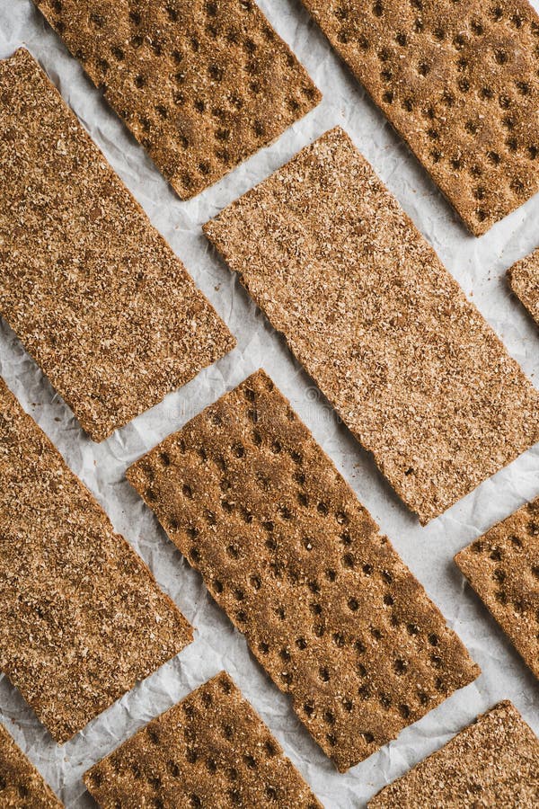 Pattern of Crispy Wheat, Rye and Corn Flatbread Crackers. Healthy Food ...