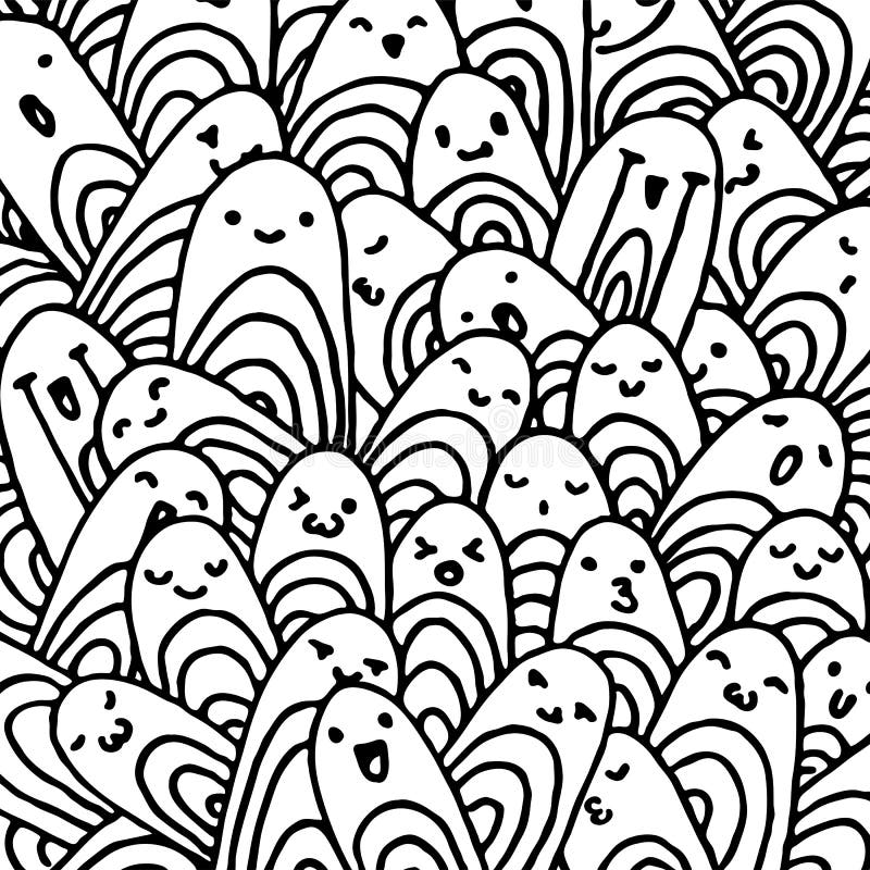 Crowd Coloring Page Coloring Pages