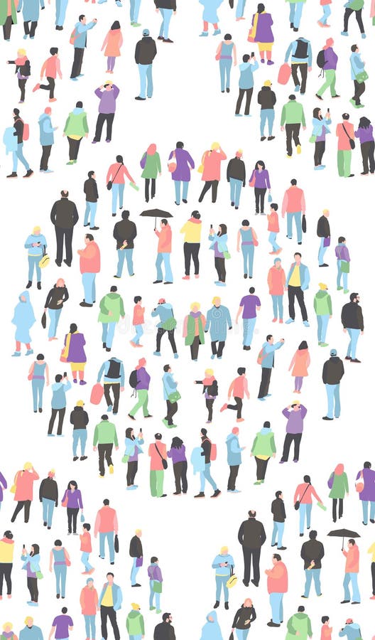 Pattern with Crowd of People. Auditorium with People Stock Vector ...