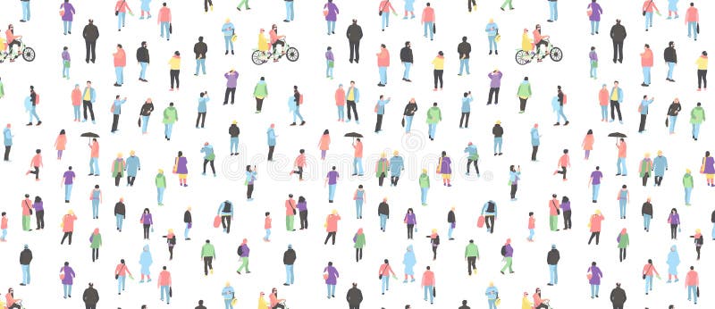 Pattern with Crowd of People. Auditorium with People Stock Vector ...