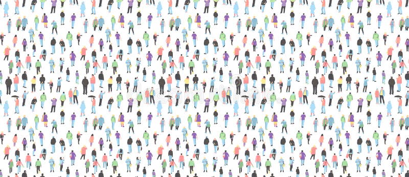 Pattern with Crowd of People. Auditorium with People Stock Vector ...