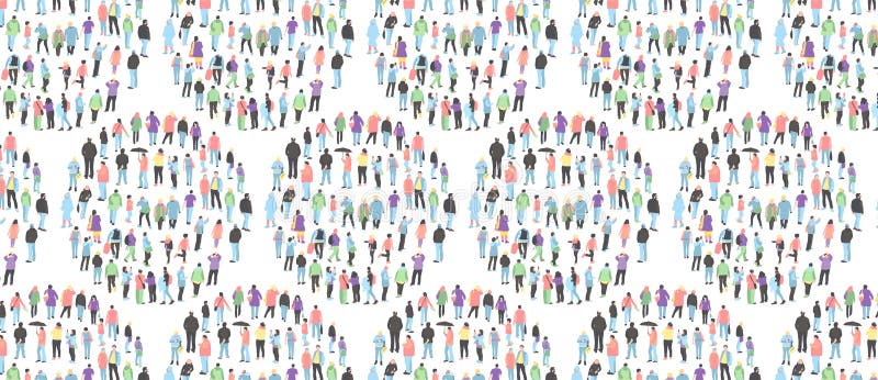 Pattern with Crowd of People. Auditorium with People Stock Vector ...