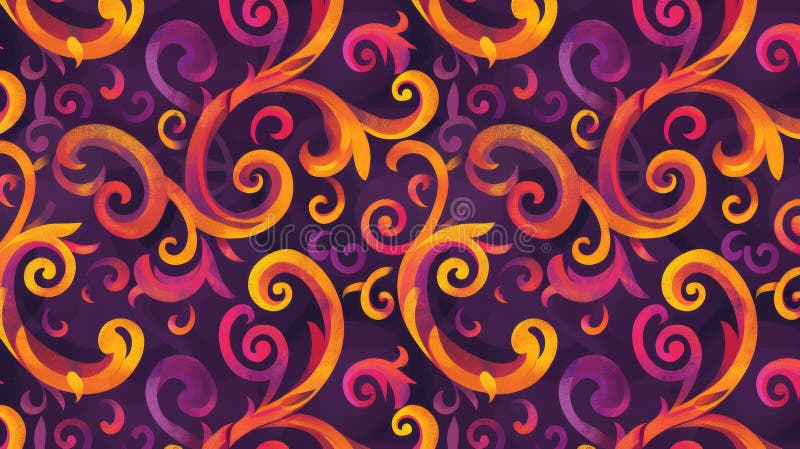 Pattern with Curves. Repeating Abstract Background with Curls Stock ...
