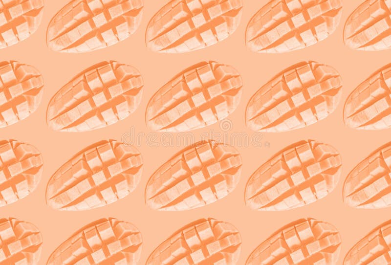 Pattern of Cut Mango Trending Color of Year 2024 Peach Fuzz. Stock ...