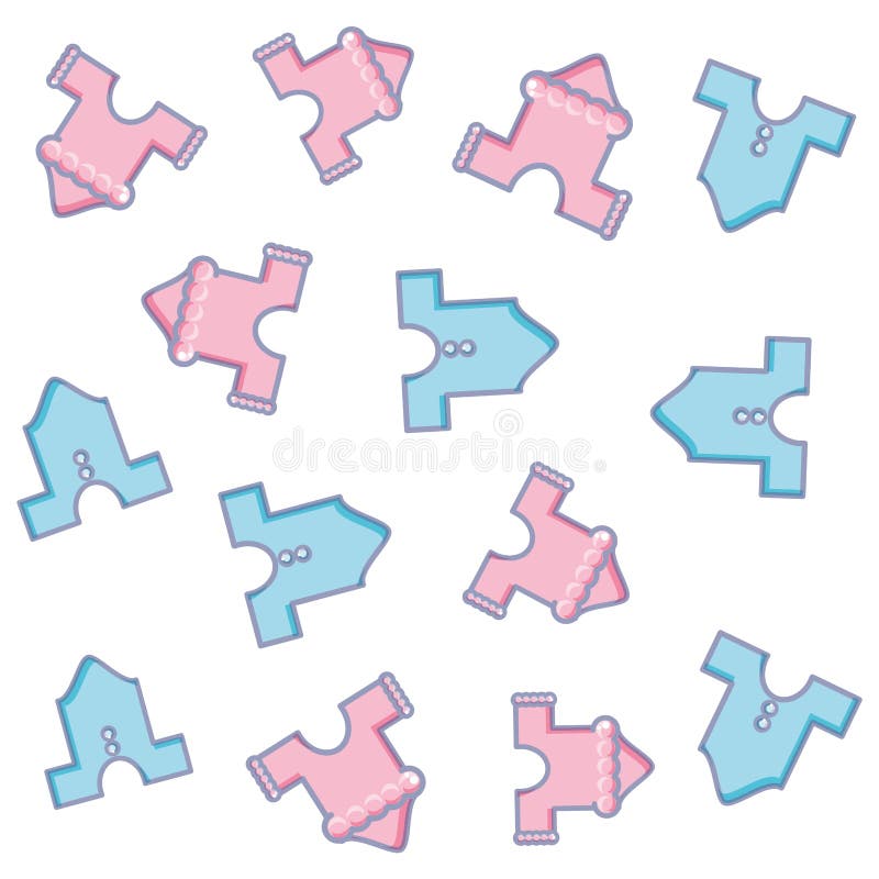 Pattern of Cute Clothes for Baby Stock Illustration - Illustration of ...