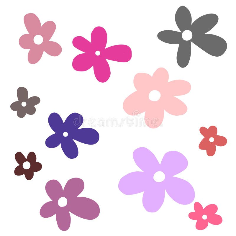 Colorful Flower Doodle Isolated on White Stock Illustration ...