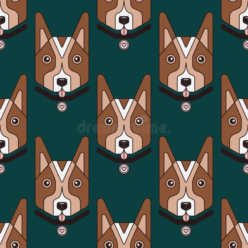 Pattern with Cute Stylized Dogs. Vector Pattern for Textile, Print ...