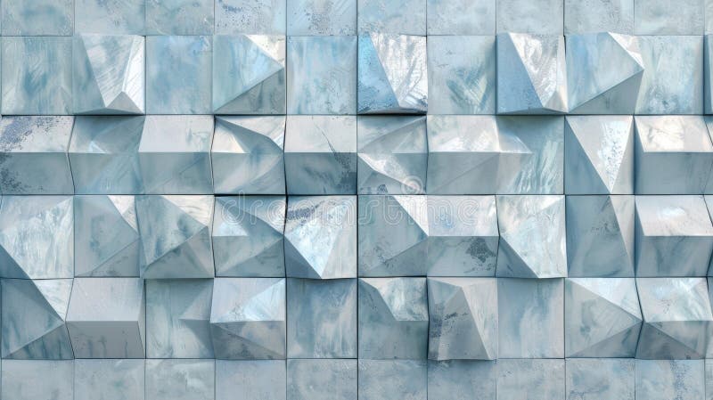A Pattern of 3D Cubes. Abstract Mosaic of Blue Squares Stock Image ...