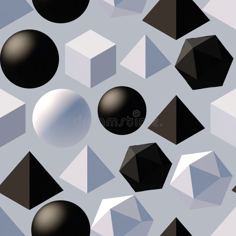 Pattern with 3d shapes. stock vector. Illustration of octagon - 114069586